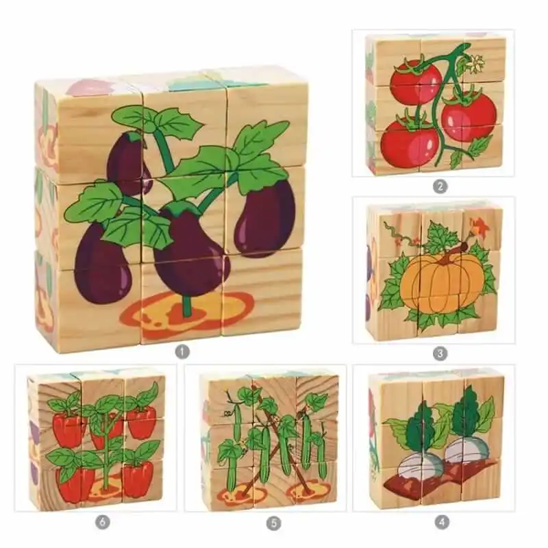 Puzzle 9 Cubos de Madera | Caracolito Calfu